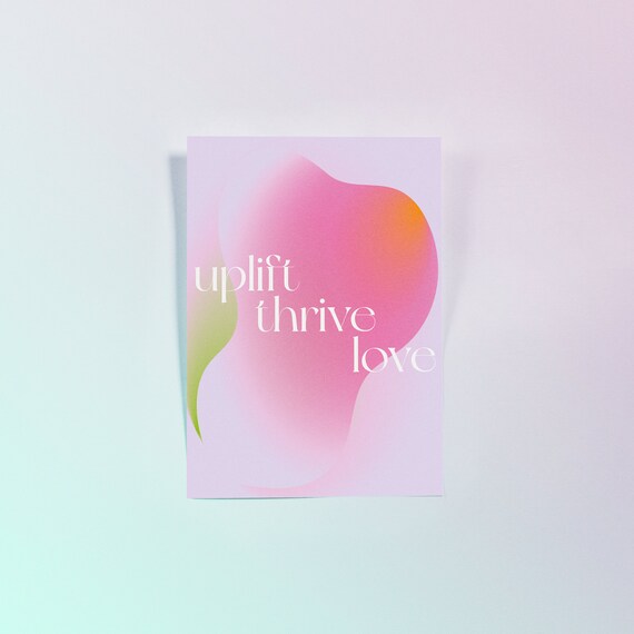 Uplift Thrive Love Digital Download A4 Typography Poster | Etsy