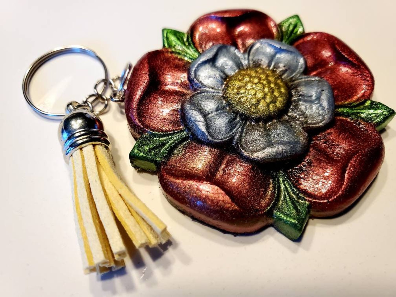 Tudor Rose Rose Keychain England Henry Viii Heraldic - Etsy