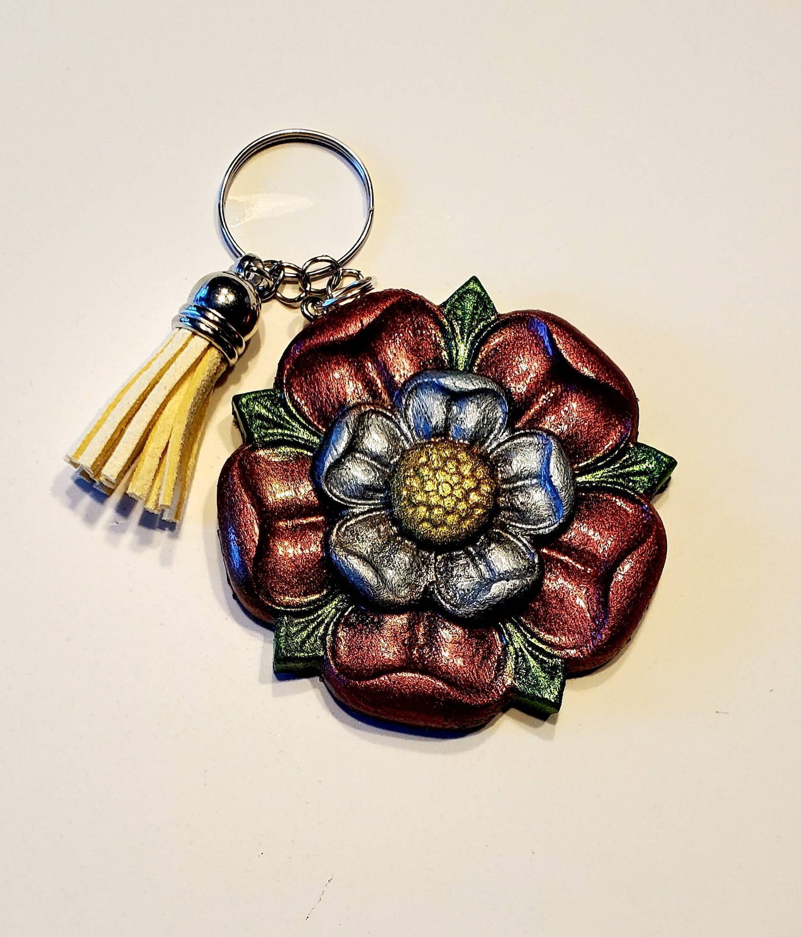 Tudor Rose Rose Keychain England Henry Viii Heraldic - Etsy