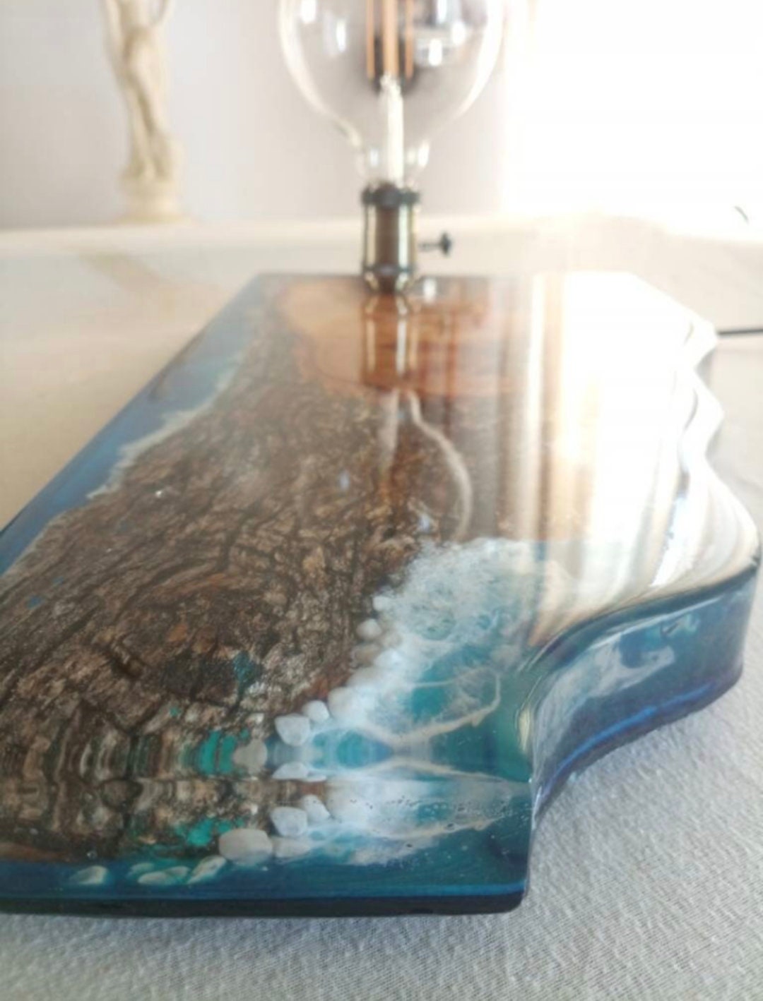Lighthouse. Made From Solid Olive Tree and Epoxy Resin. Unique Signed ...