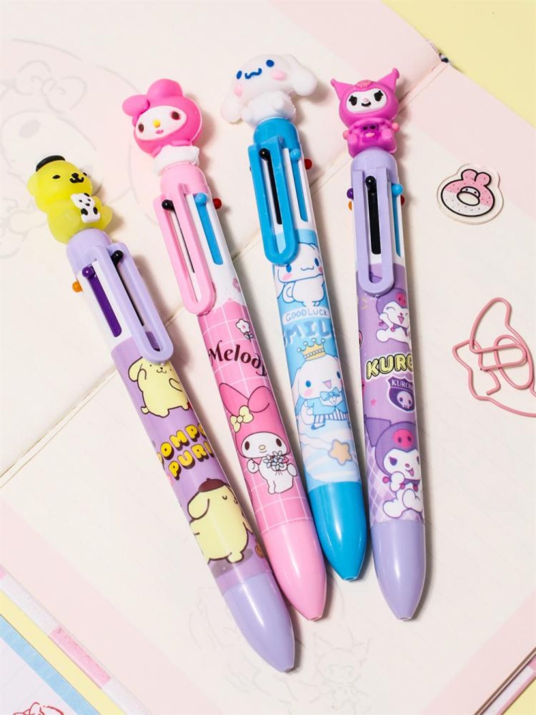 Cute 6-color Ballpoint Pen - Adorable Character Design, Smooth Writing ...