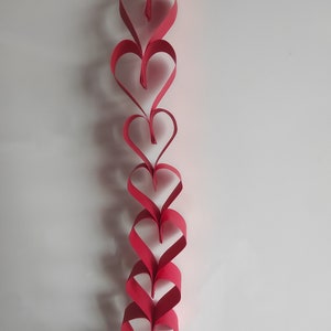 Handmade Heart Paper Chain Valentine's Day Decoration Heart Paper ...