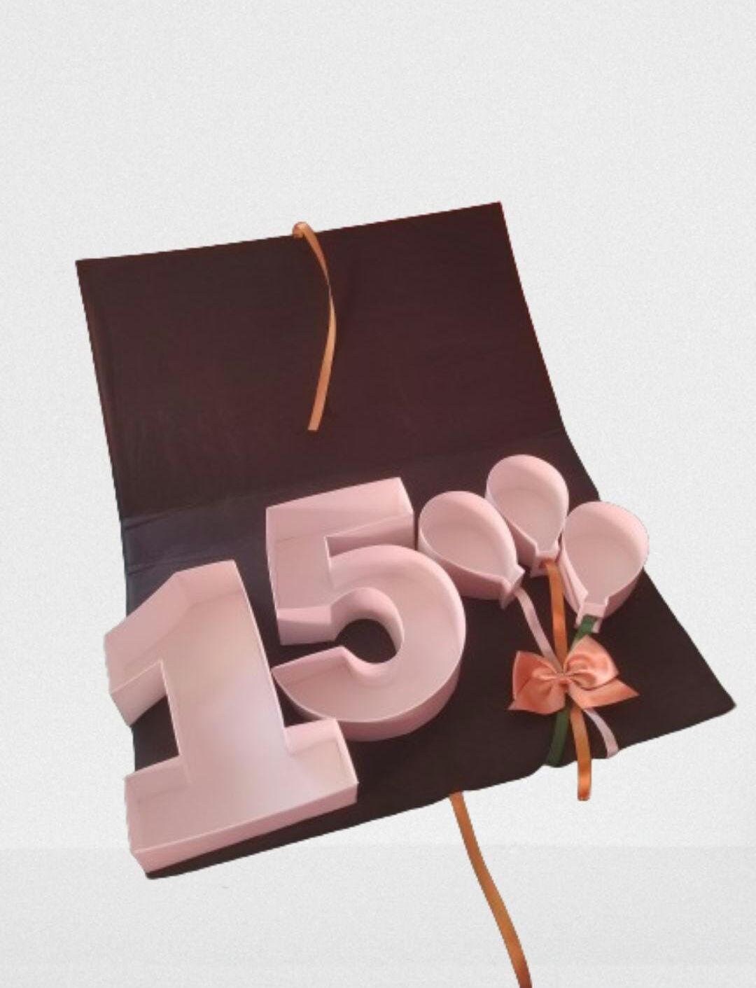 Happy Birthday Gift Box - Personalized Numbers and Balloons Gift Box ...