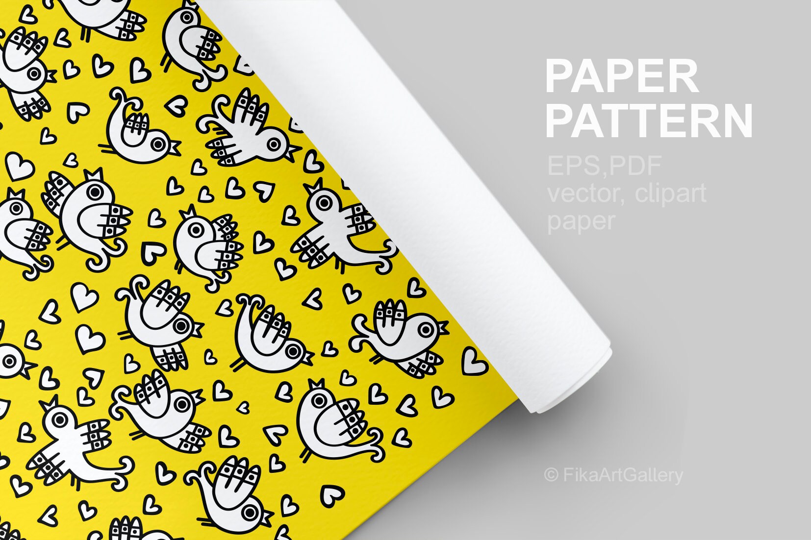 Birds Vector Clipart. Fabric Mockup. Pattern Wrapping. Wallpaper Wall ...