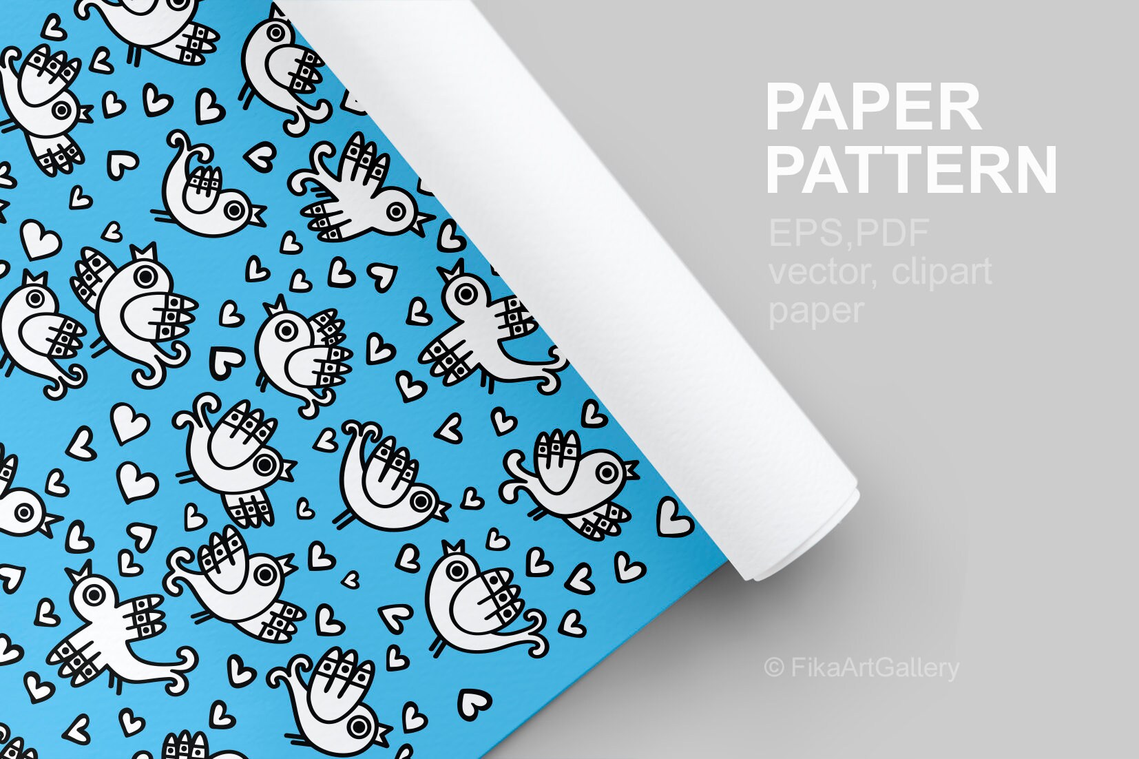 Birds Vector Clipart. Fabric Mockup. Pattern Wrapping. Wallpaper Wall ...