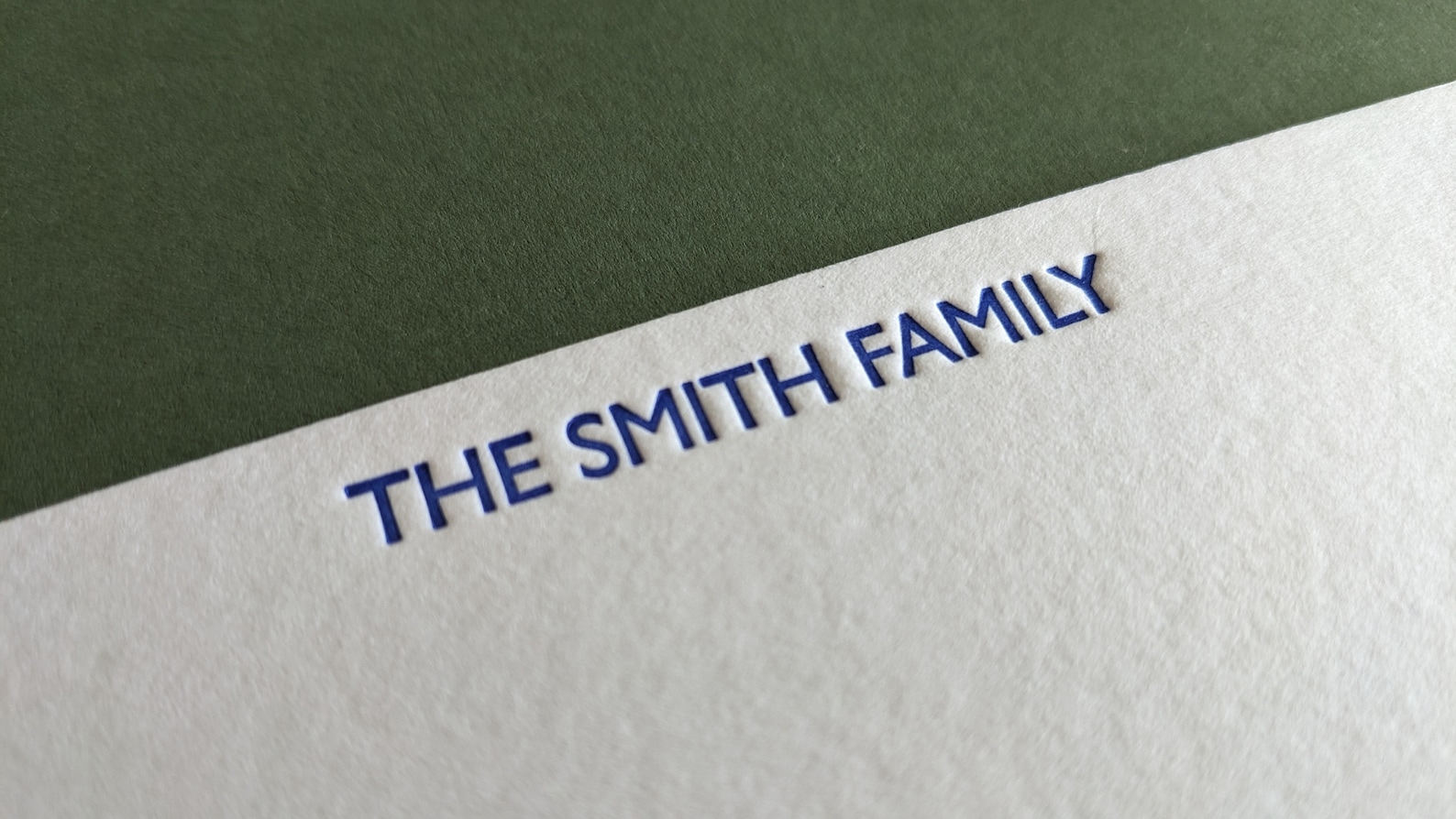 Personalised Family Letterpress Flat Notecards - Correspondence Cards ...