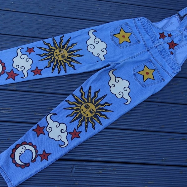Handpainted Overalls - Etsy