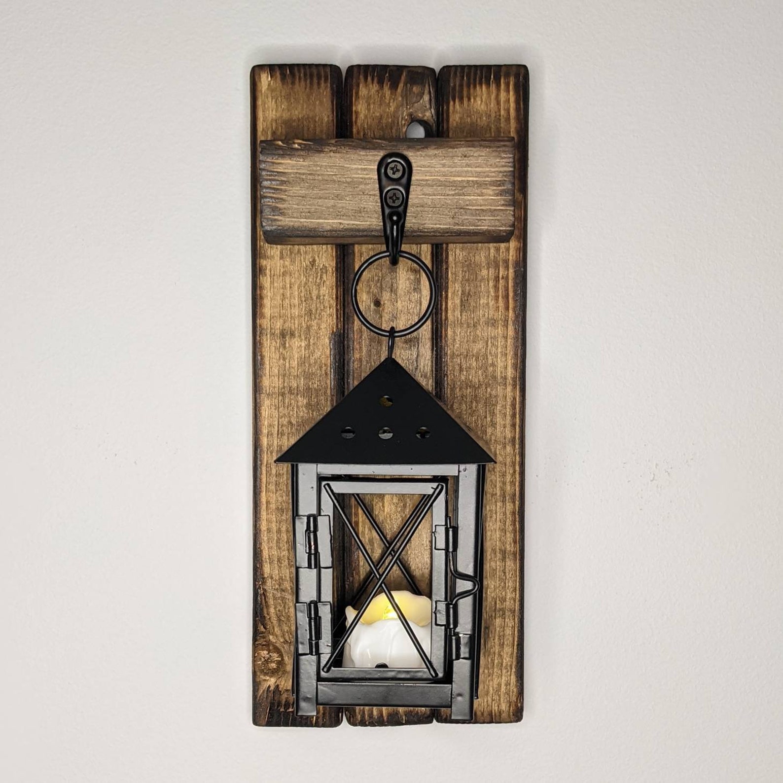 Rustic Lantern Wall Sconce(s) (multiple Stain Options) Single or a Set ...