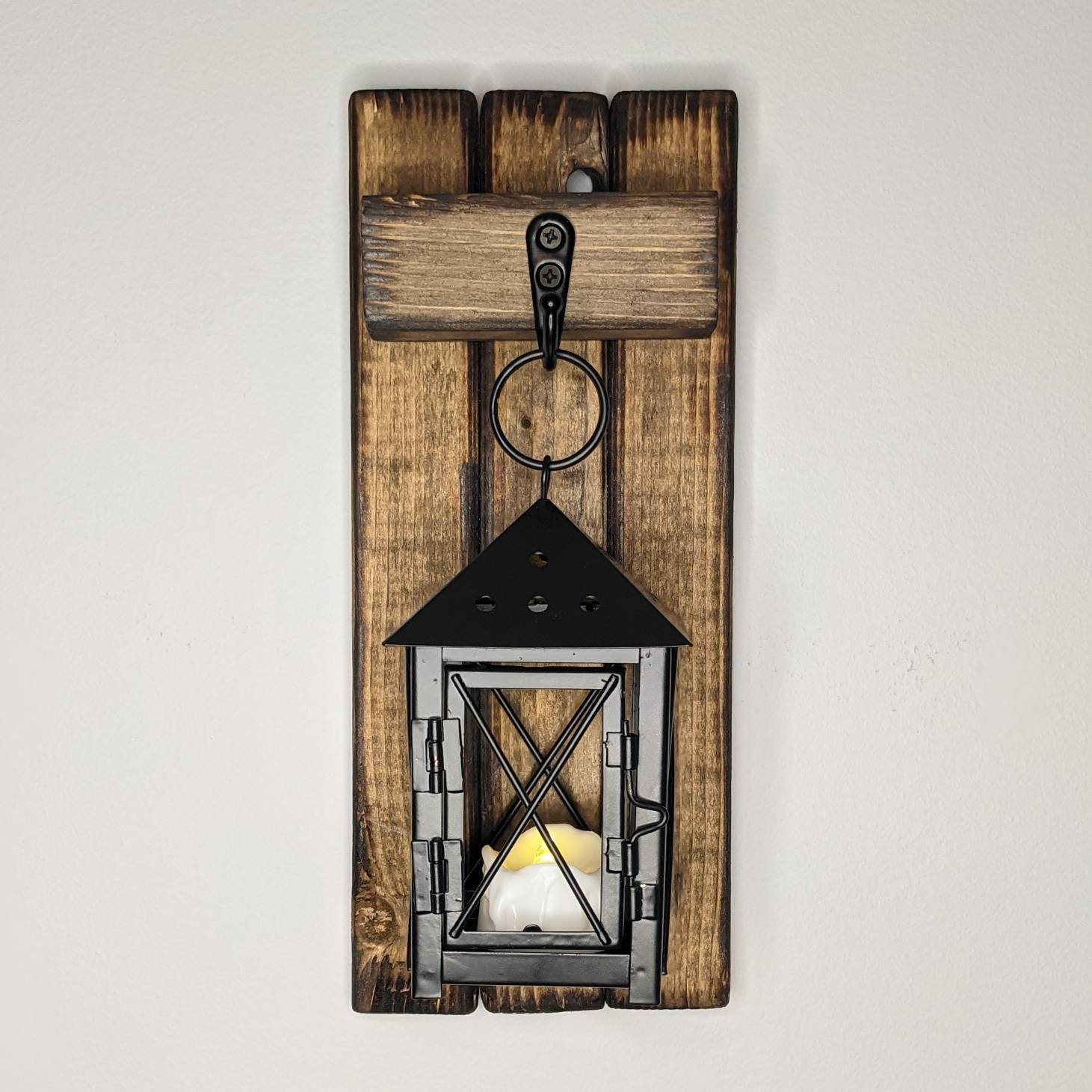 Rustic Lantern Wall Sconce(s) (multiple Stain Options) Single or a Set ...