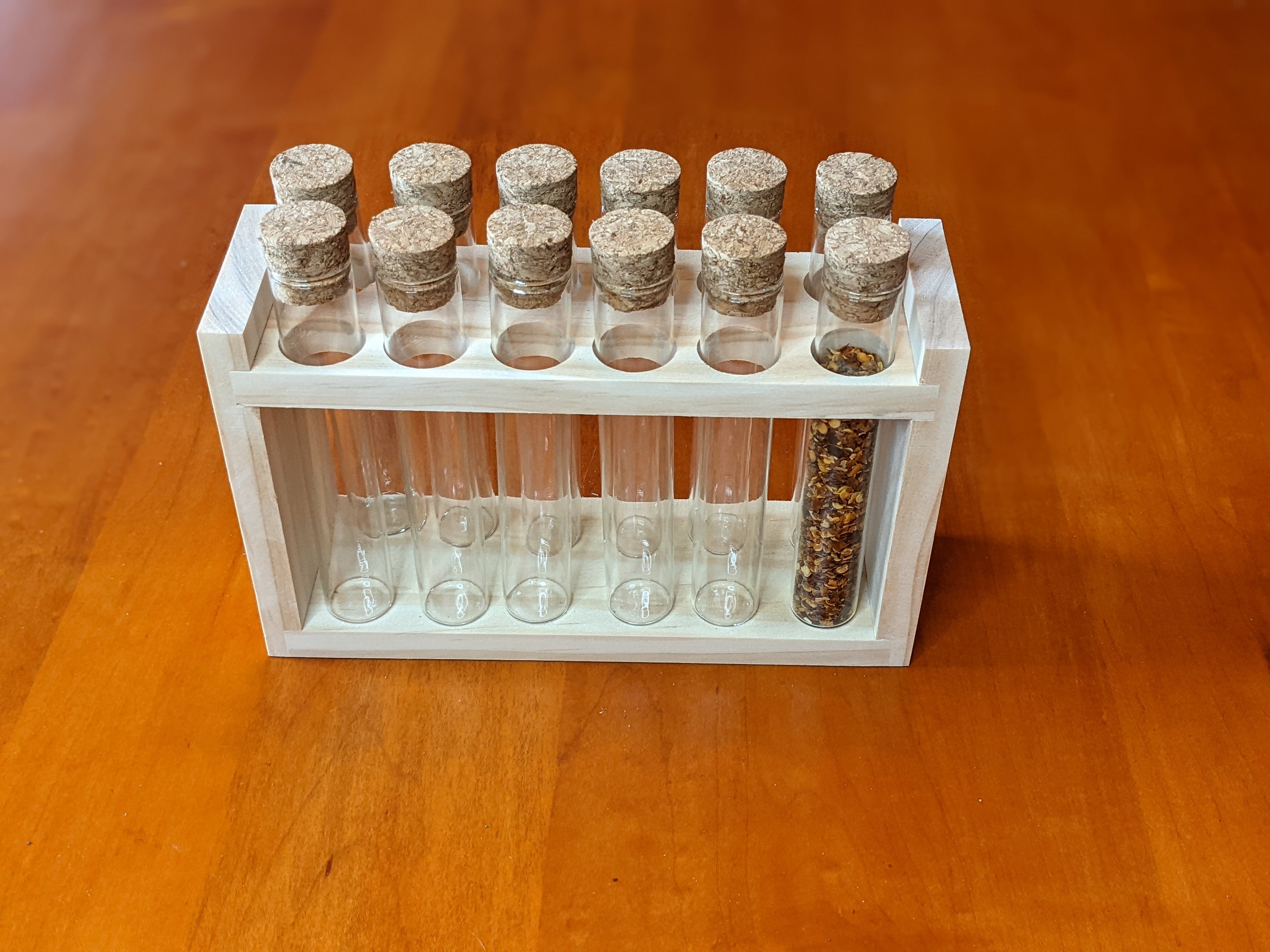 Spice Rack/propagation Station With Glass Tubes and Corks - Etsy