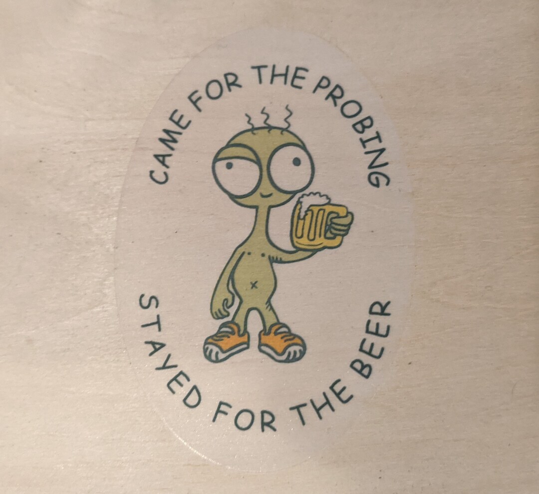 Funny Alien Drinking Sticker, Beer Sticker - Etsy