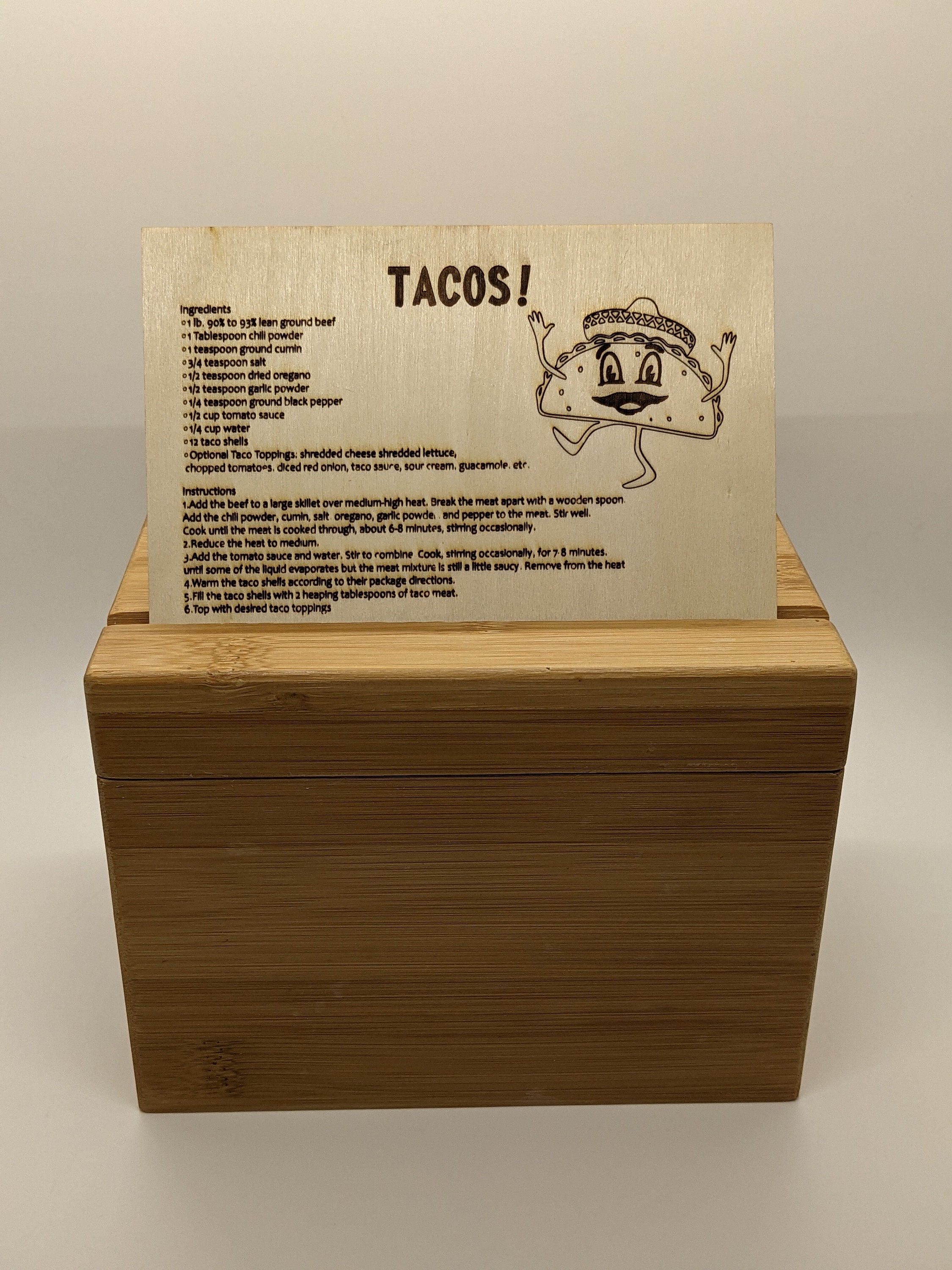 Wood Recipe Cards Laser Engraved - Etsy