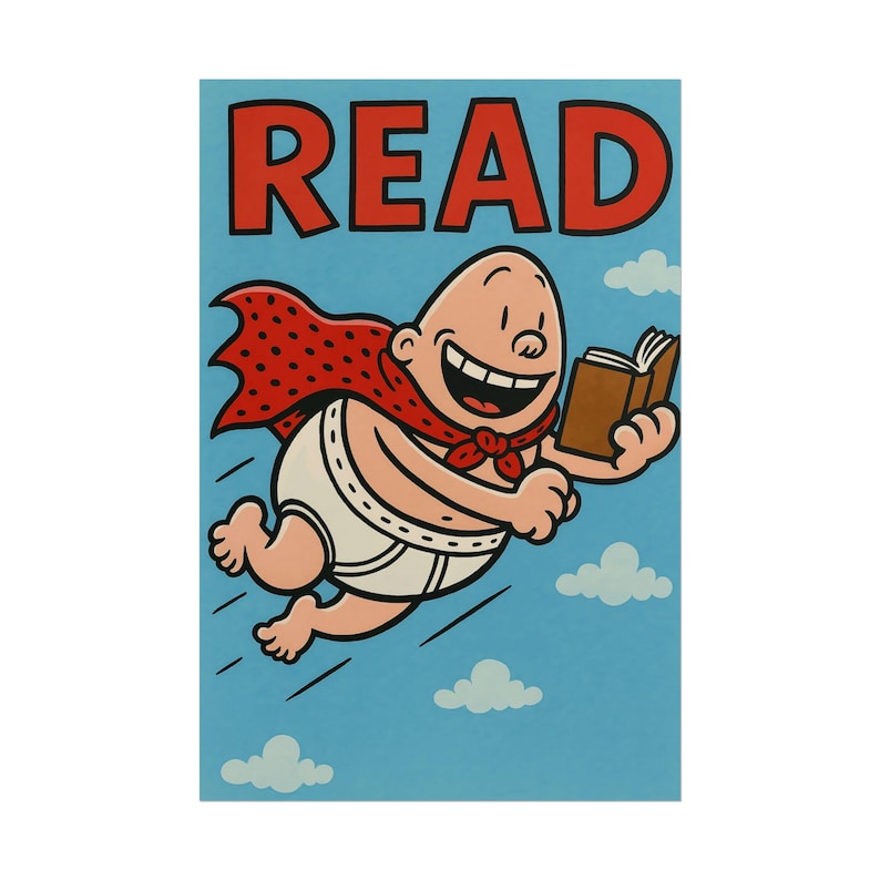 Captain Underpants Poster | Wall Art | READ Poster | Reading Motivation ...