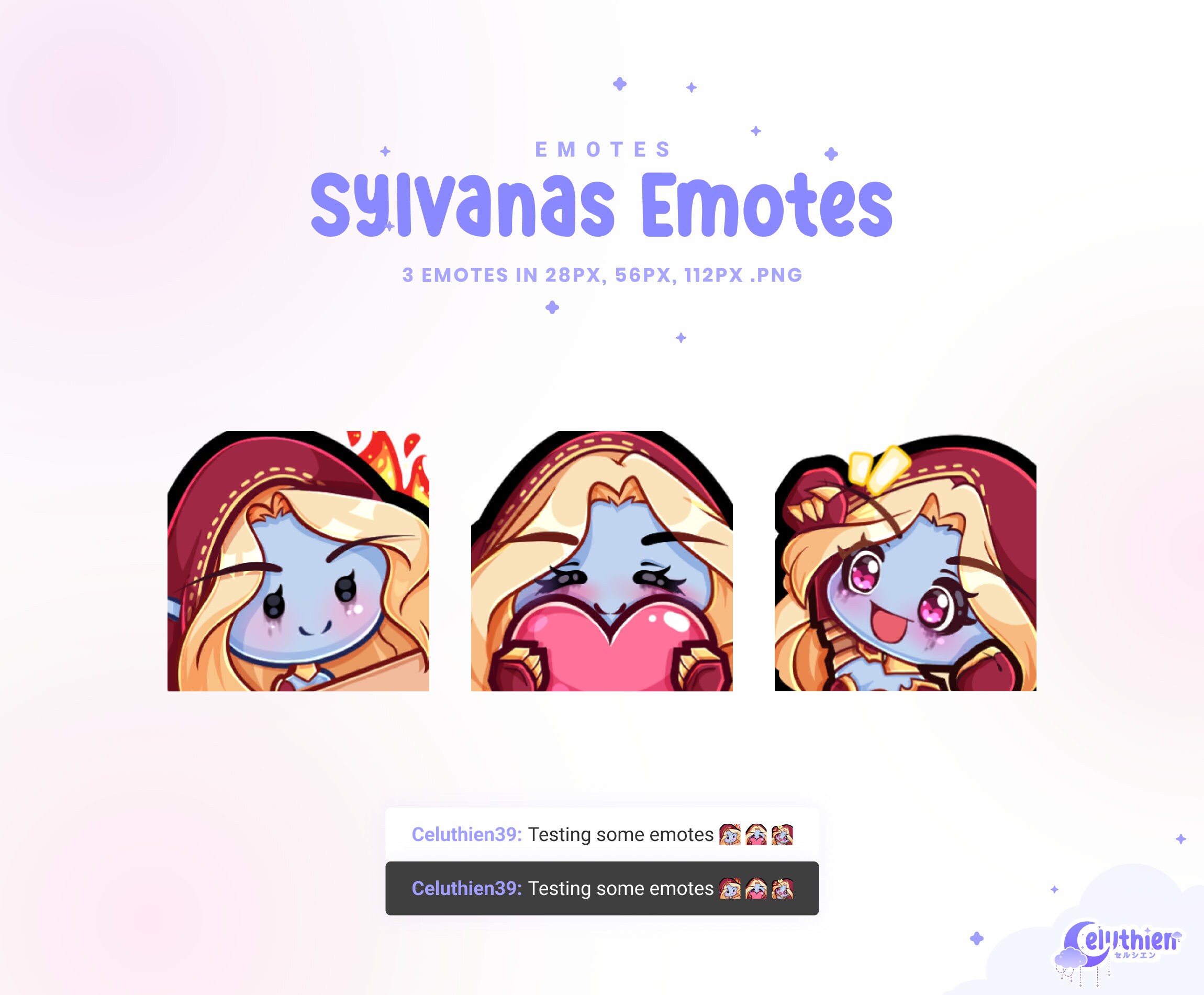 Warcraft Sylvanas Emotes This is Fine Love Heart Let's Go Cheer Twitch ...