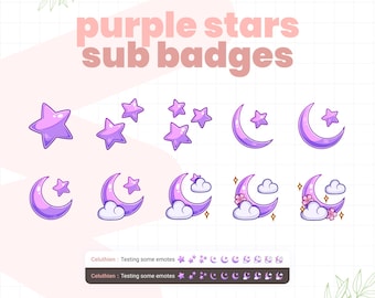 Shiny Purple Star Emote for Twitch/youtube/discord | Bit Badges | Bits ...