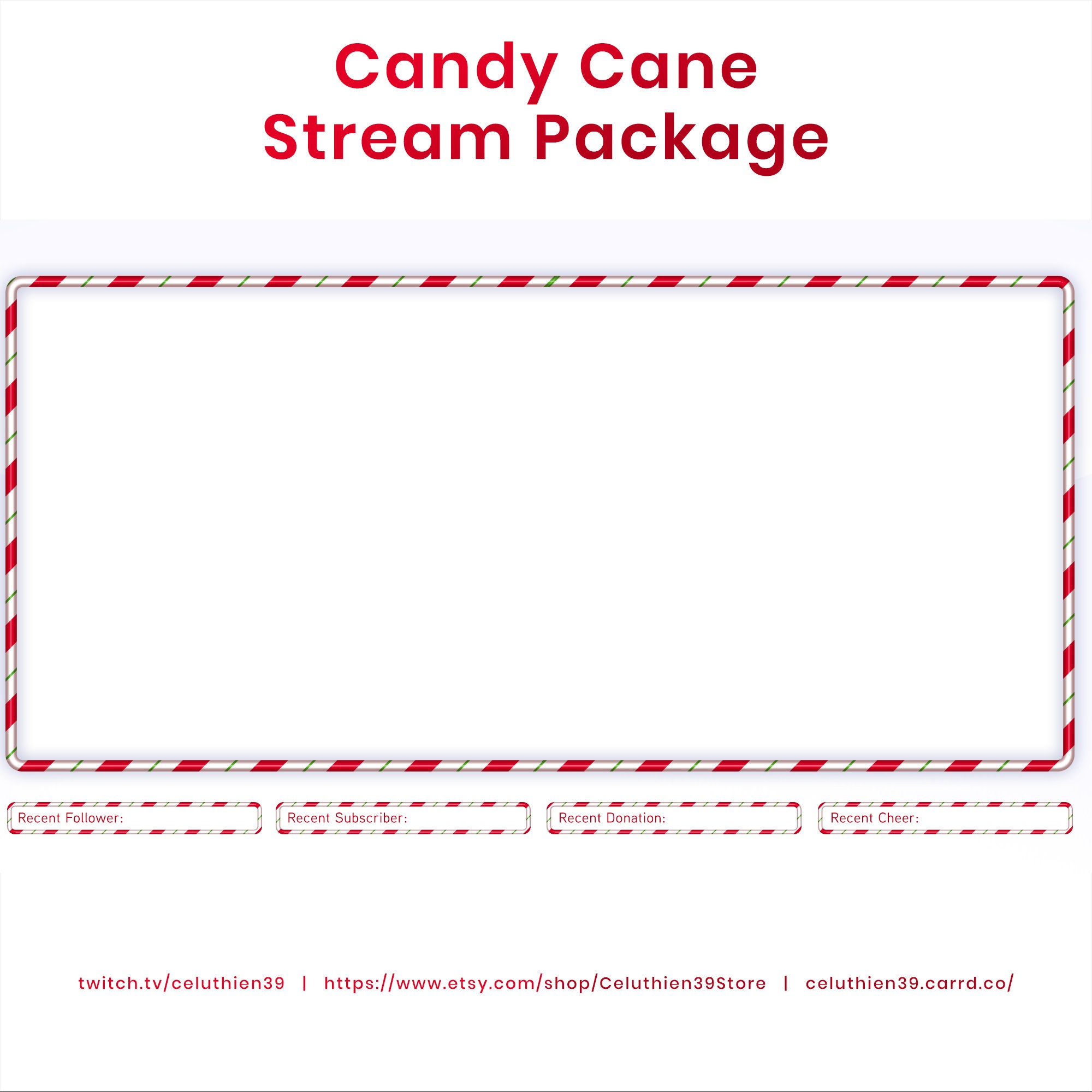 Candy Cane | Christmas | Twitch Stream Package - Etsy