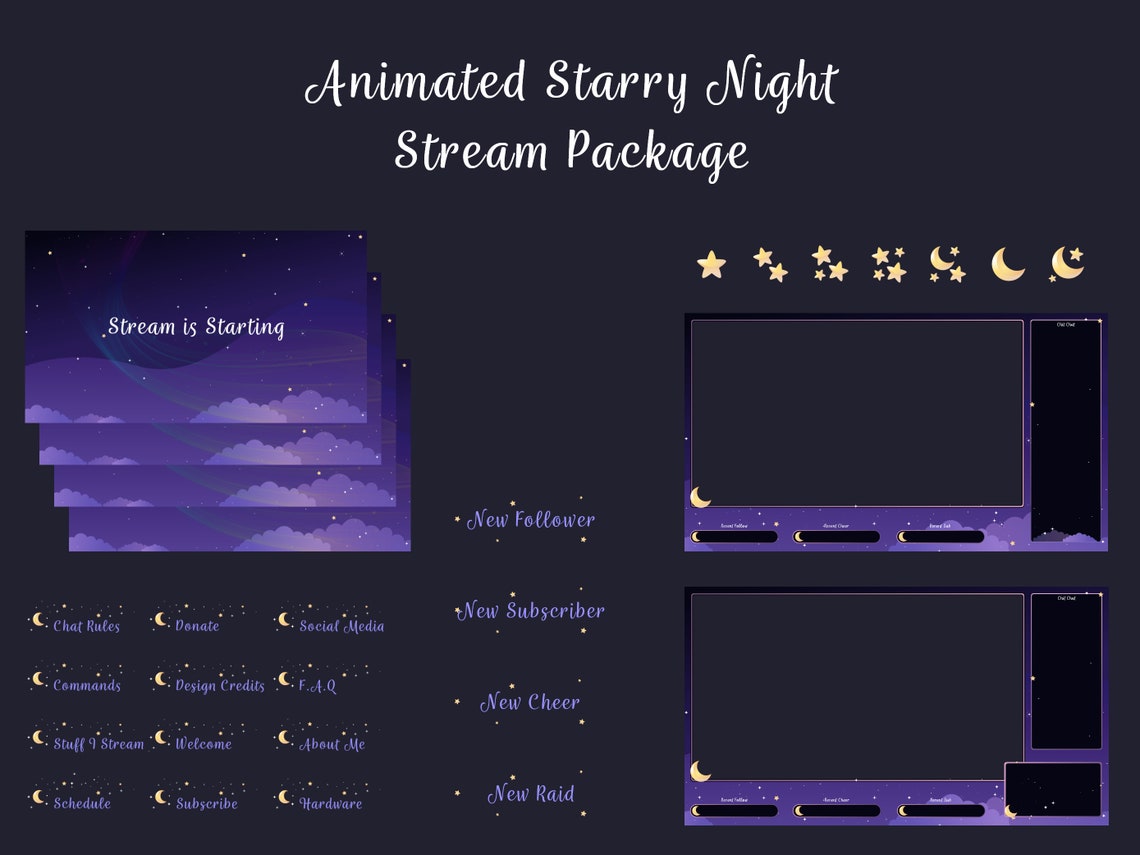 Starry Galaxy Twitch Stream Package - Etsy