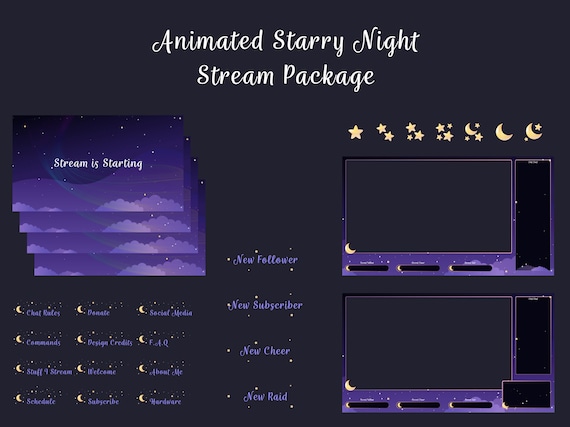Starry Galaxy Twitch Stream Package | Etsy
