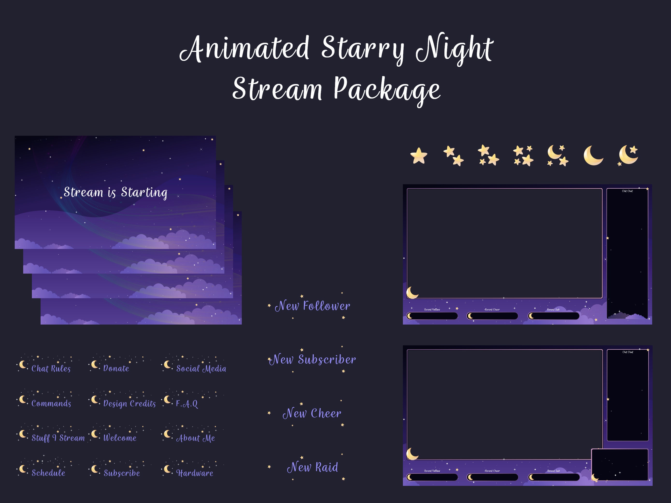 Starry Galaxy Twitch Stream Package - Etsy