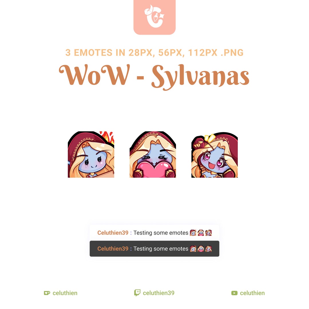 Warcraft Sylvanas Emotes This is Fine Love Heart Let's Go Cheer Twitch ...