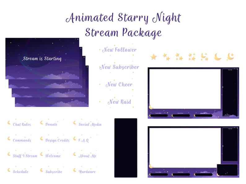 Starry Galaxy Twitch Stream Package | Etsy