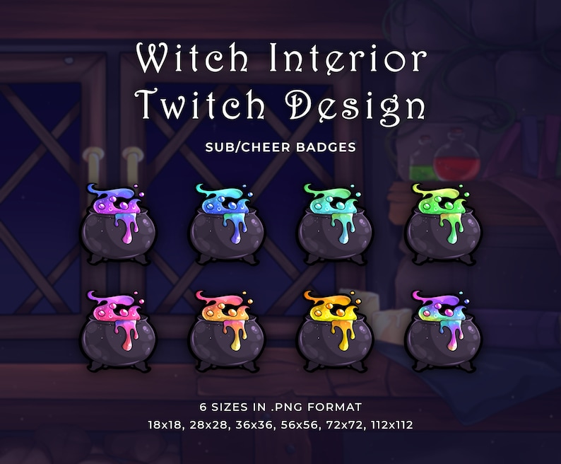 Witch | Cheer Bits Sub Badges | Twitch Discord Youtube - Etsy