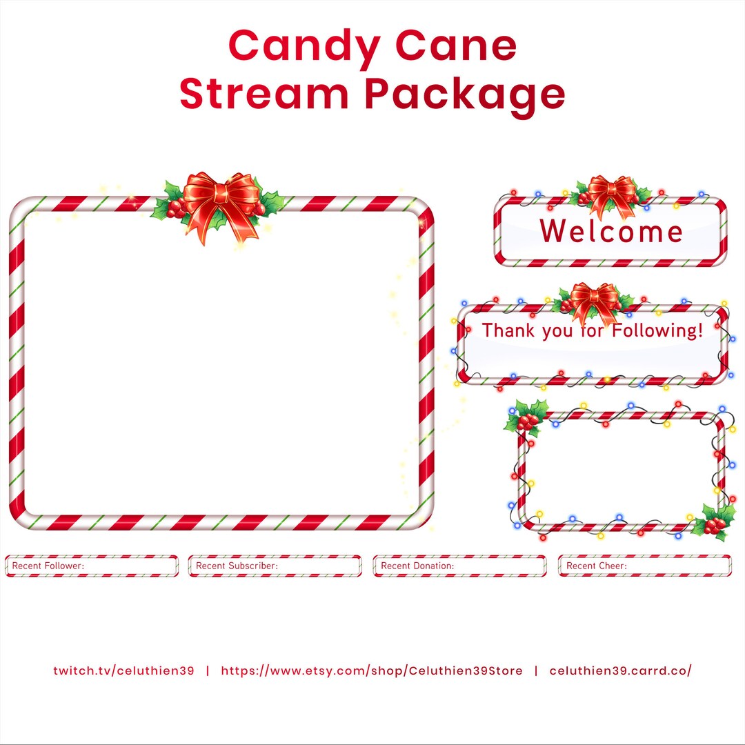 Candy Cane | Christmas | Twitch Stream Package - Etsy