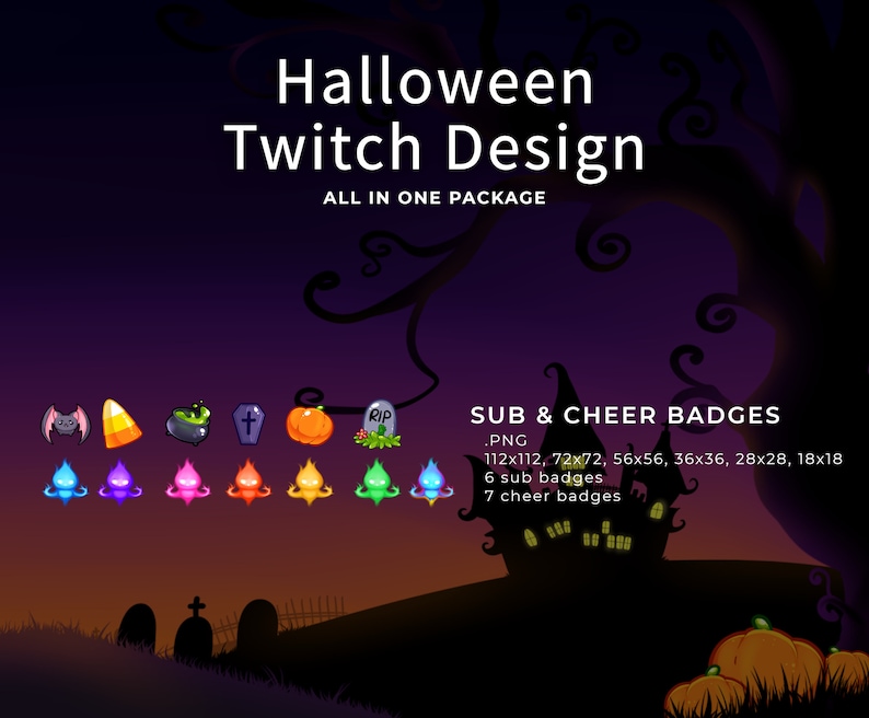 Sparkly Halloween All in One | Twitch Youtube Facebook Discord | Stream ...