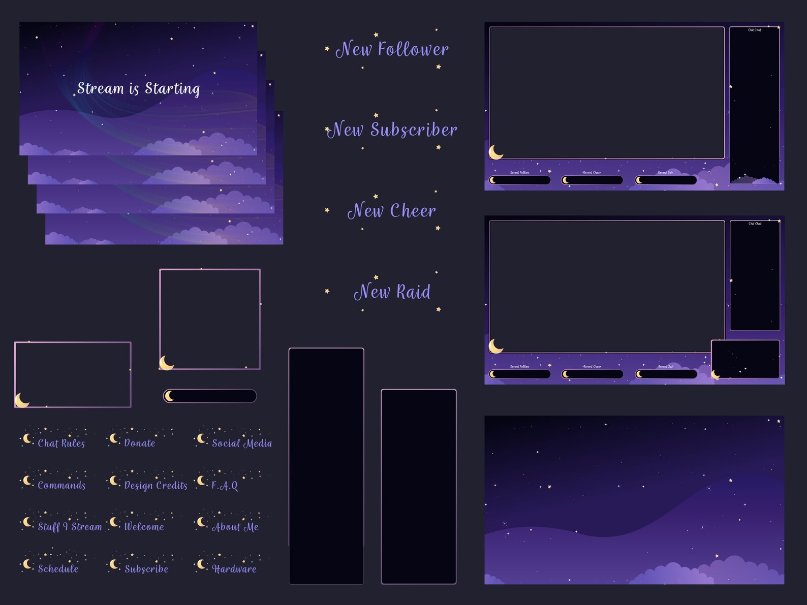 Starry Galaxy Twitch Stream Package - Etsy