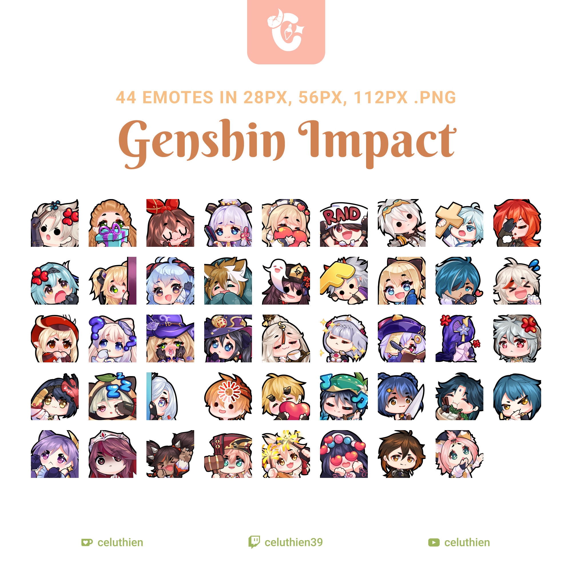 44x Genshin Impact Emotes Pack - Etsy