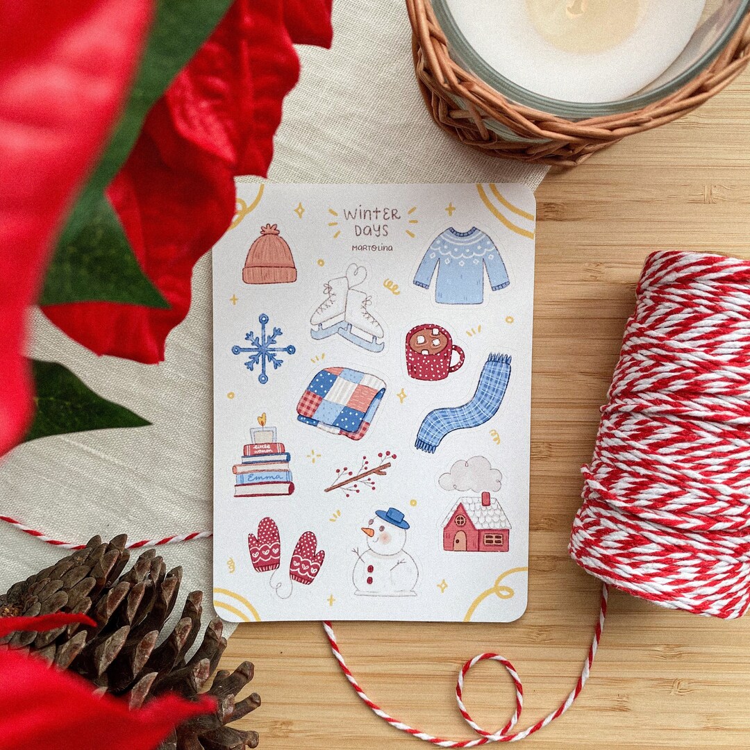 Winter Days Sticker Sheet Cute Stickers Matte Stickers Kiss Cut ...