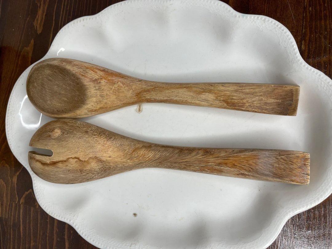 Vintage Wooden Spoons Utensils, Rustic Wood Crock Decor, Wood Kitchen ...