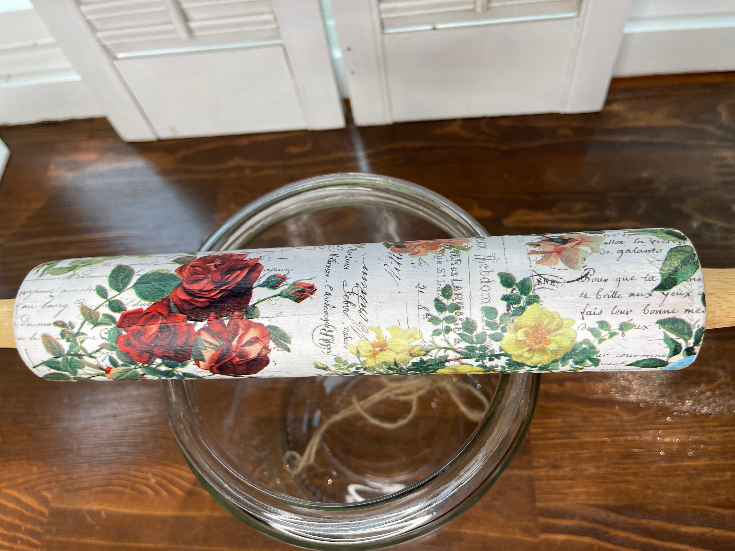 Wood Rolling Pins Decorated Rolling Pins Flower Rolling Pin | Etsy