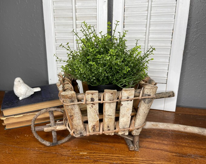Vintage Small Wood Wheel Barrel, Wood Bowl, Wood Riser - Etsy