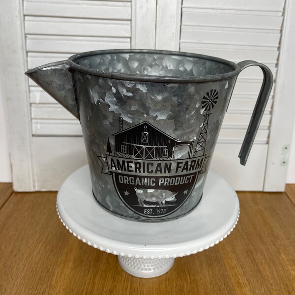 Rustic Metal Pitcher - Etsy