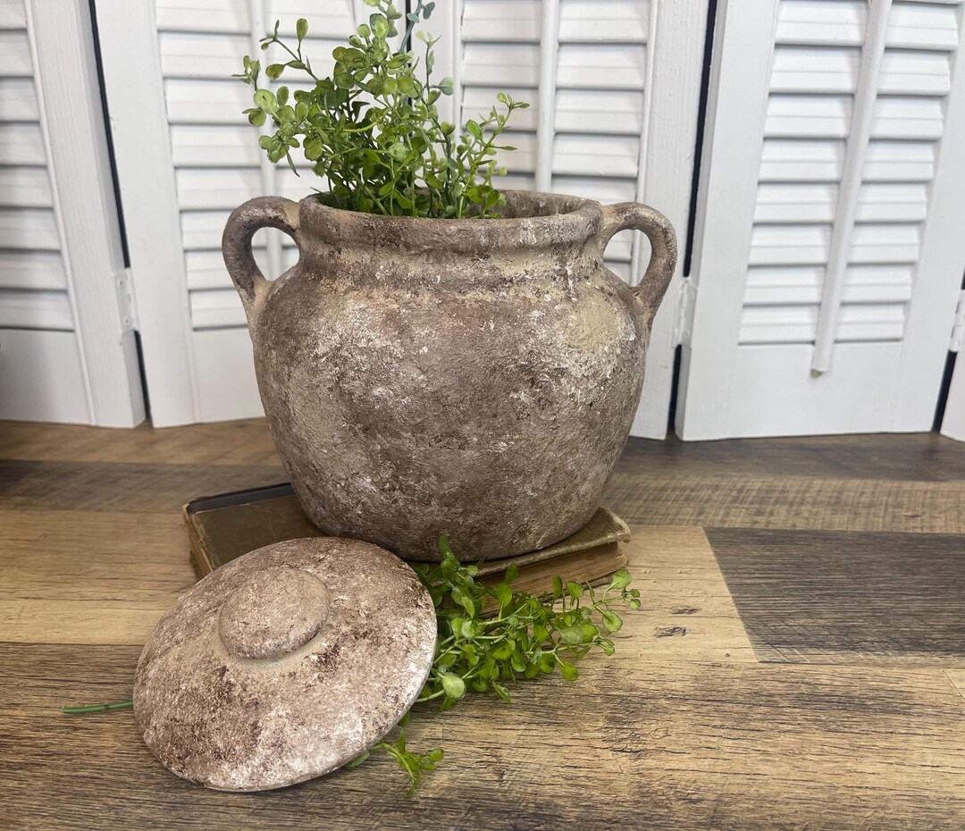 Brown Stoneware Bean Pot, Kitchen Decor - Etsy