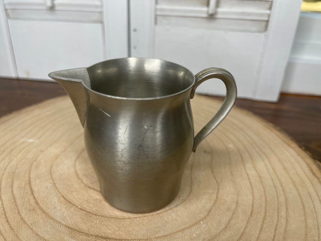 Small Mini Vintage Metal Creamer Pitcher With Handle, Metal Decor ...