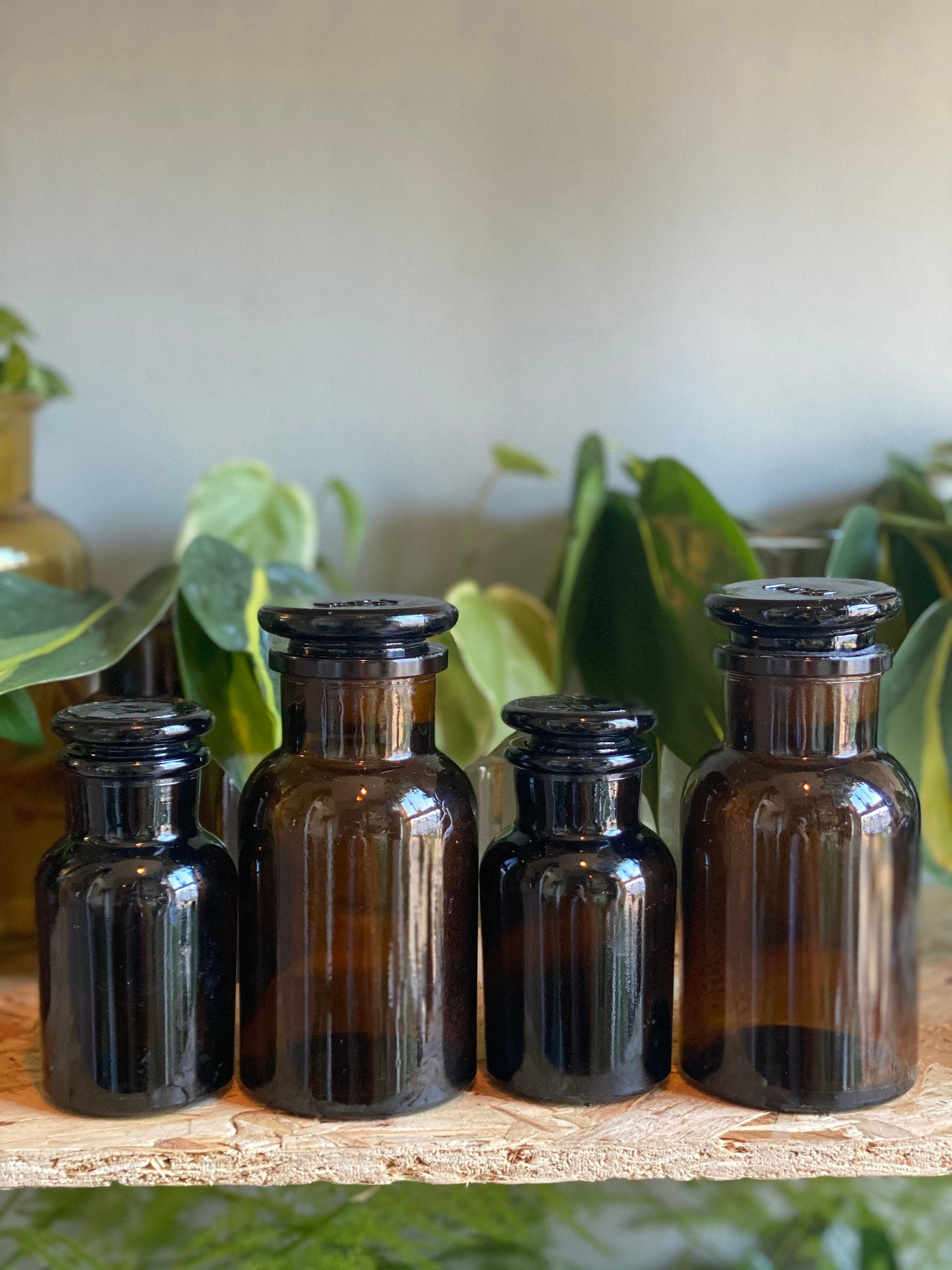 Apothecary Bottle with Glass Stopper 60ml or 125ml Amber or | Etsy