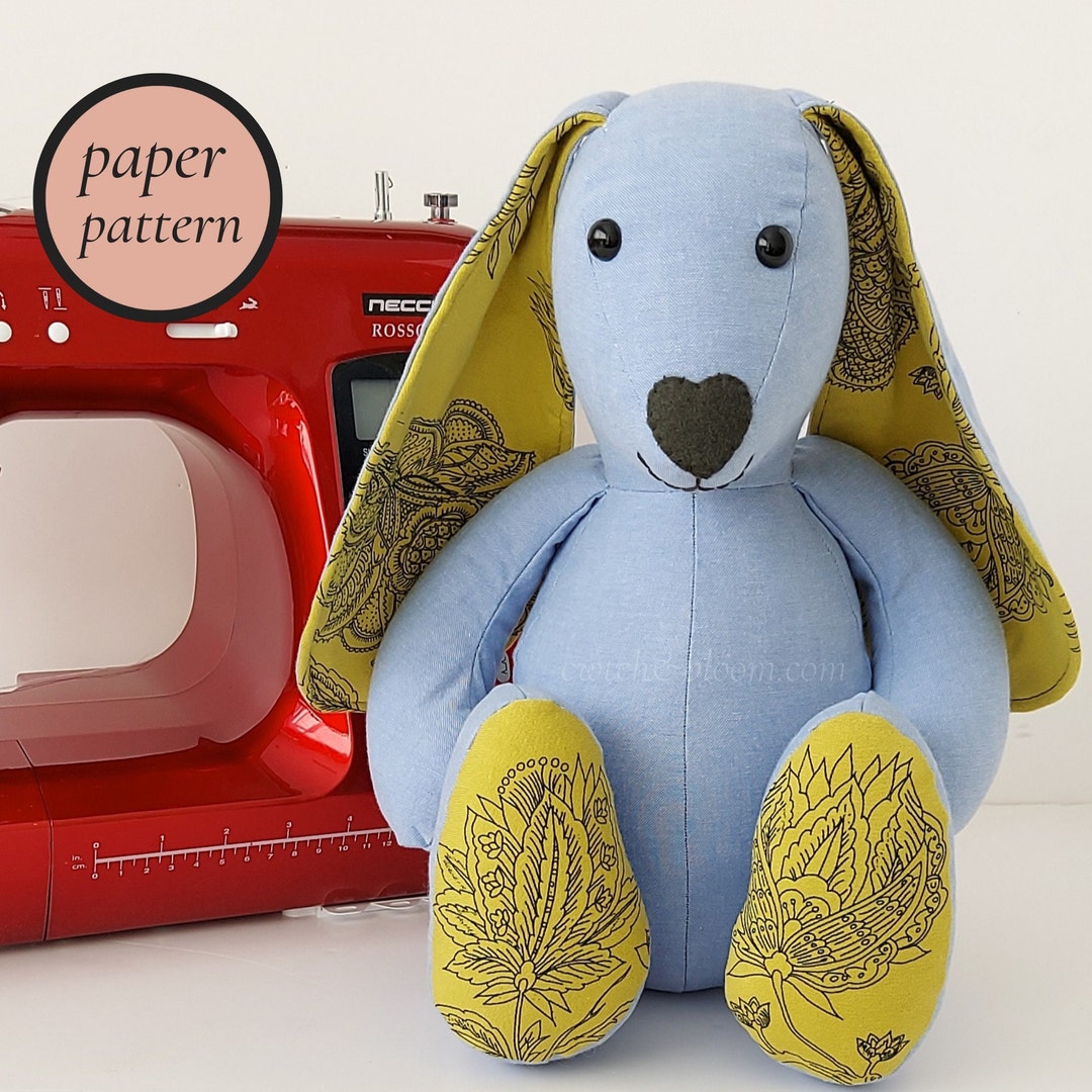 Bunny Sewing Pattern, Rabbit Sewing Pattern, Paper Sewing Pattern ...