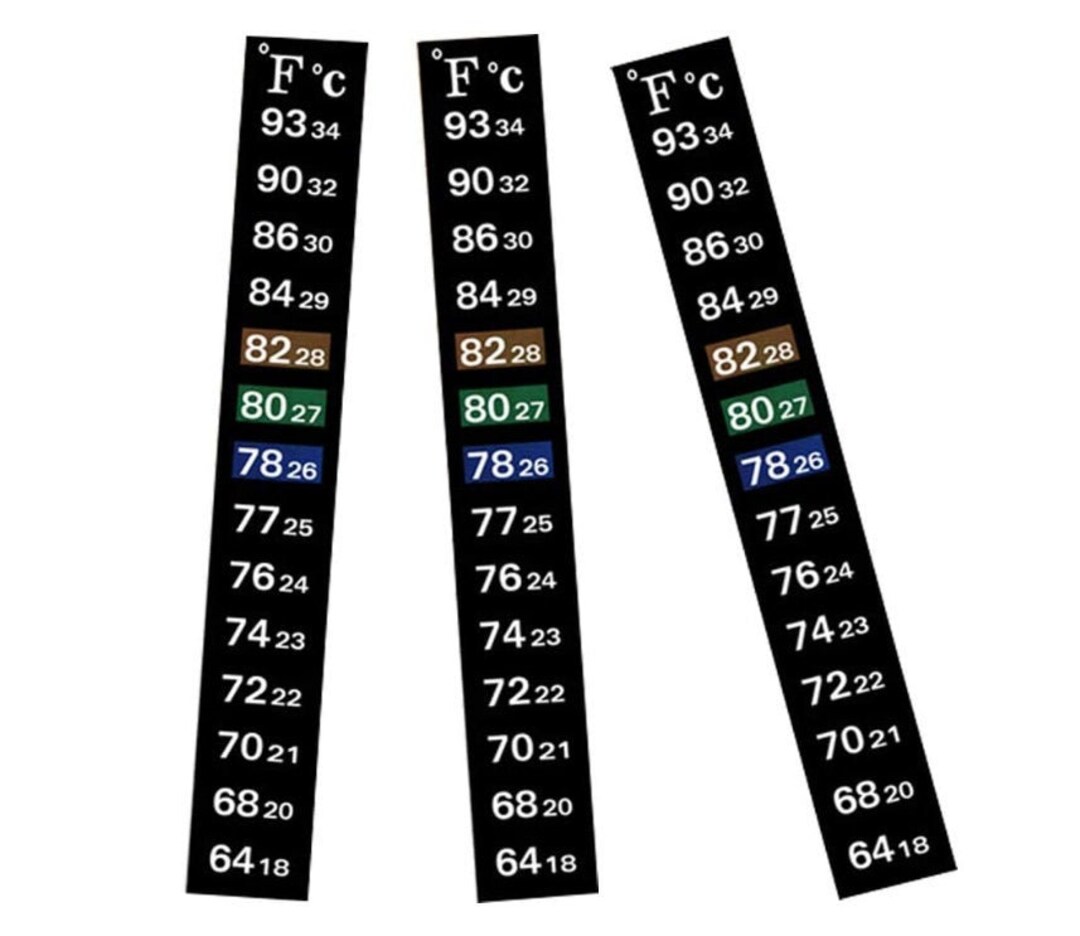 1 Aquarium Glass Fish Tank Thermometer Temp Sticker Stick on FAHRENHEIT ...