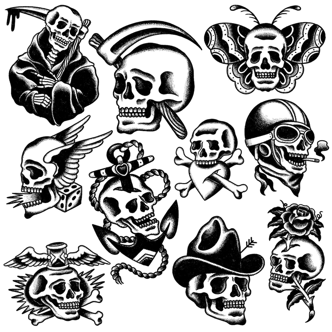 Style prison: Skulls Edition 20 x Procréate Stamp Brushes - Etsy France