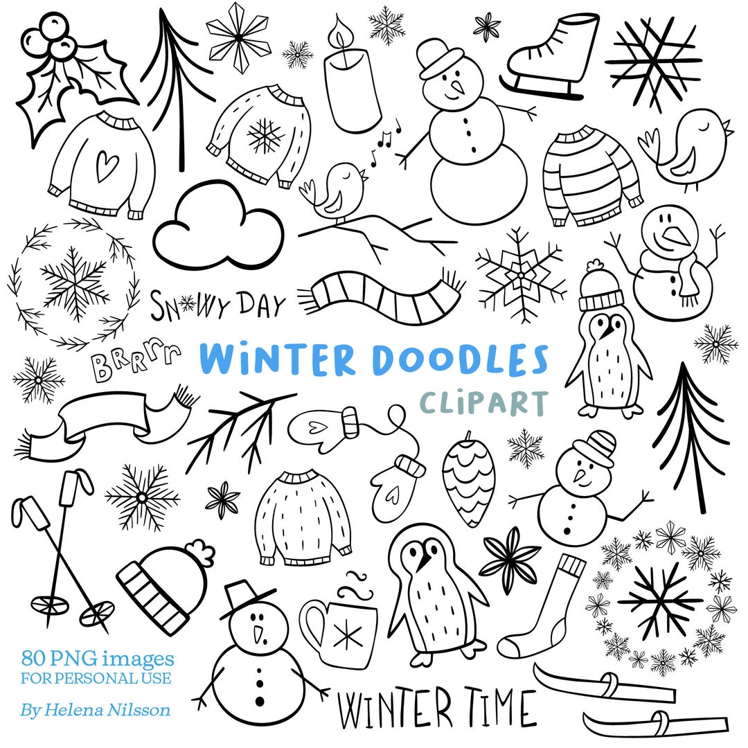 Winter Doodles Clipart - 80 Transparent PNG Images for Personal Use ...