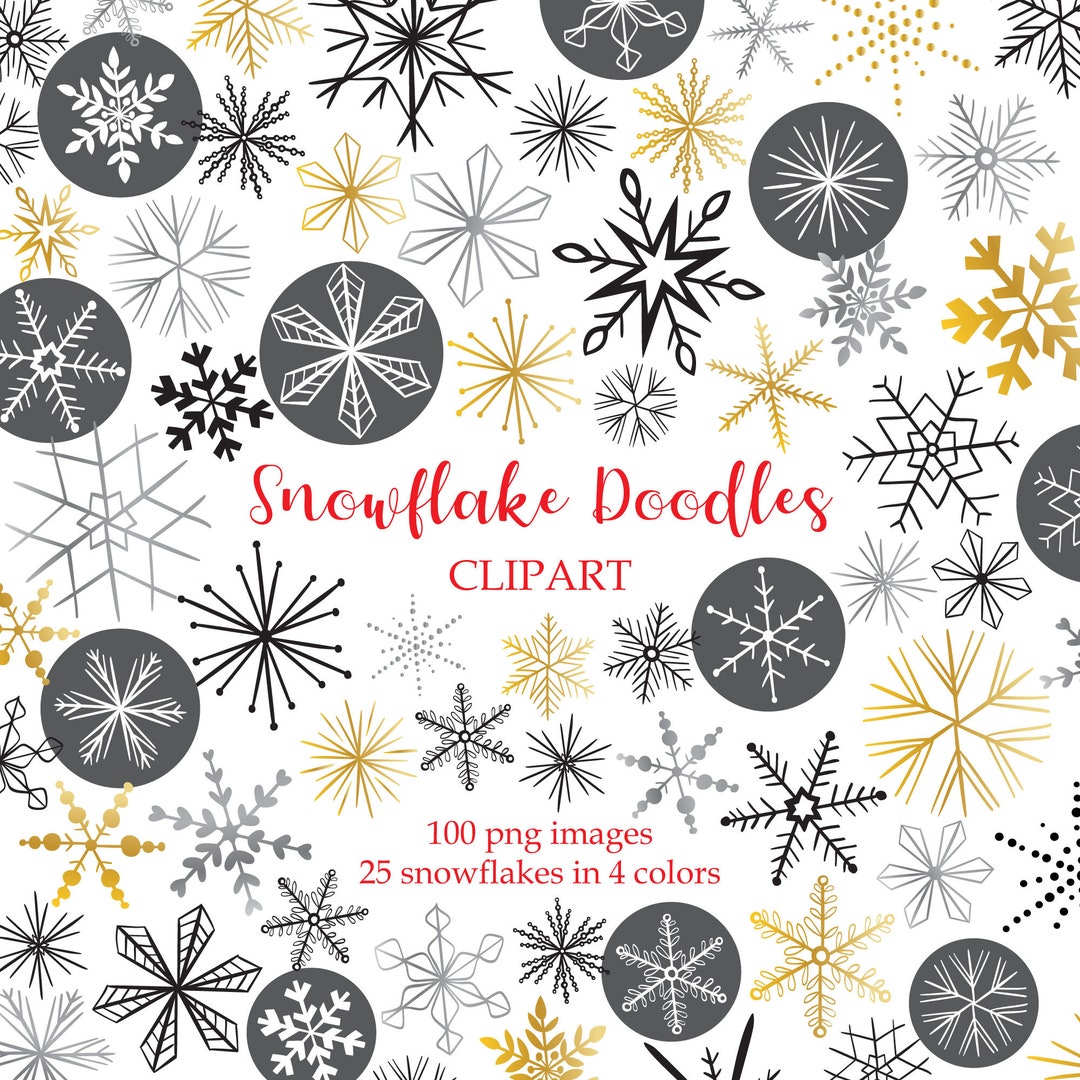 Snowflake Doodles Clipart - 100 Transparent PNG Images for Personal Use ...