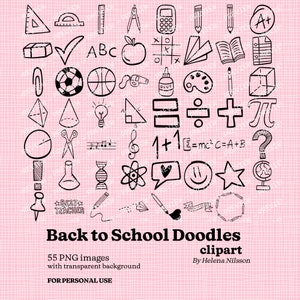 SVG Doodles - Back to School Clipart - 55 PNG Images for Personal Use ...