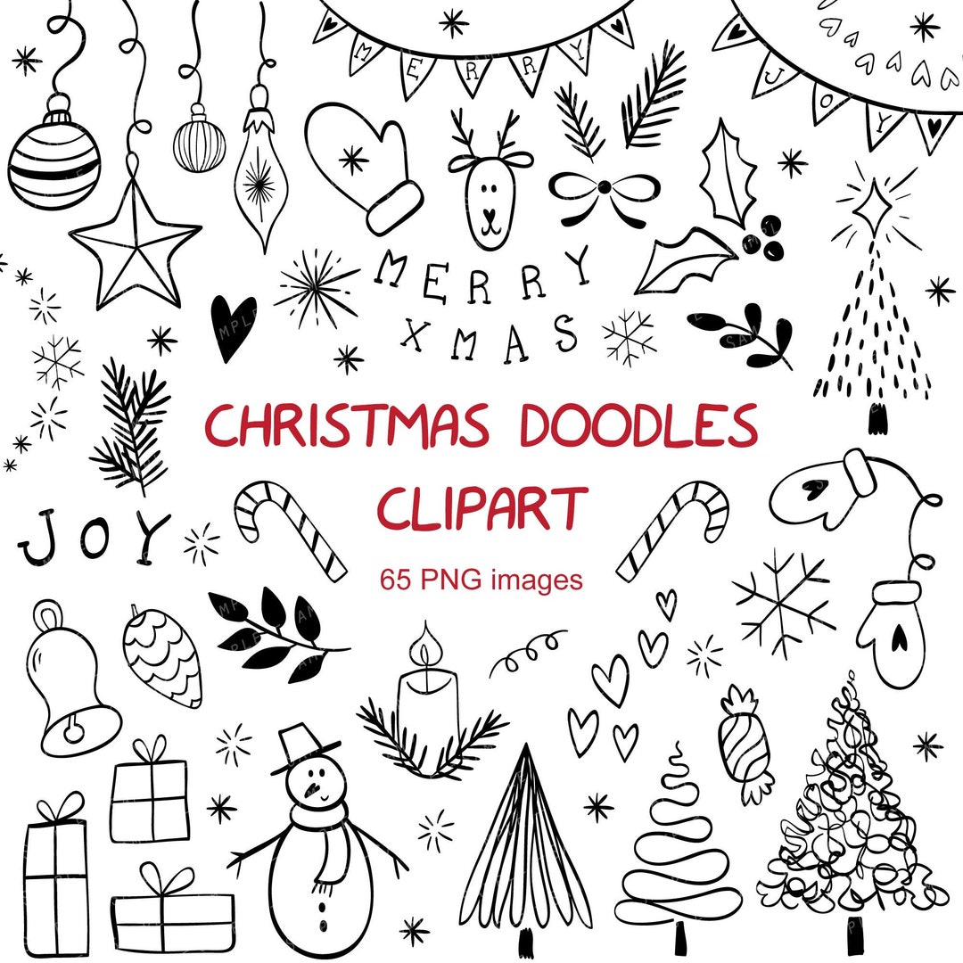 Christmas Doodles Clipart - 65 Transparent PNG Images for Personal Use ...