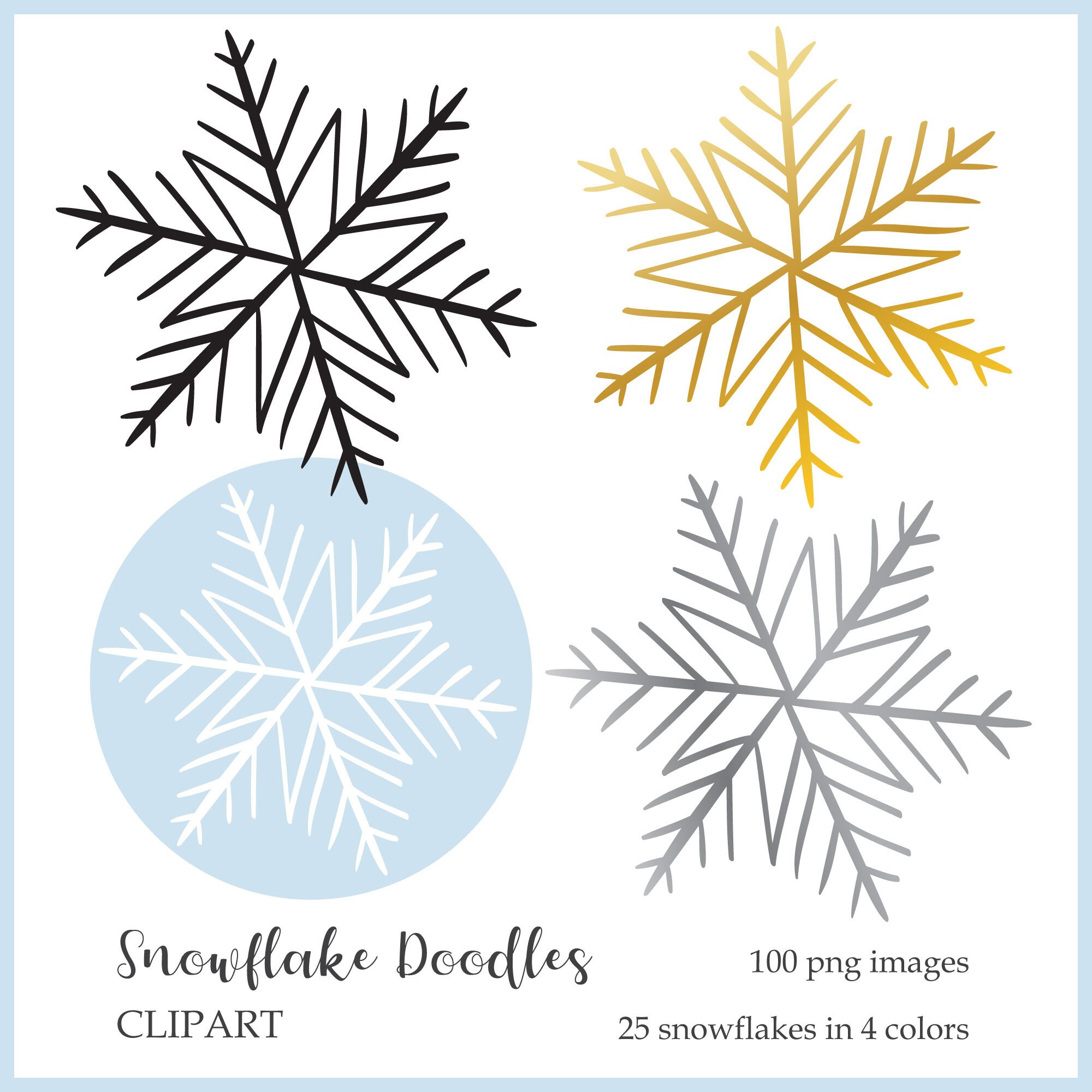 Snowflake Doodles Clipart 100 Transparent PNG Images for Personal Use ...