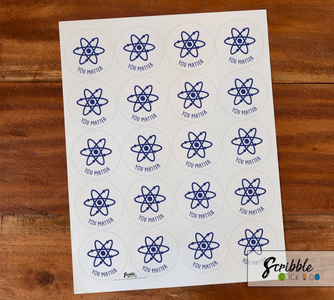 Science Stickers 20 You Matter Gift Tag Happy Mail Funny - Etsy