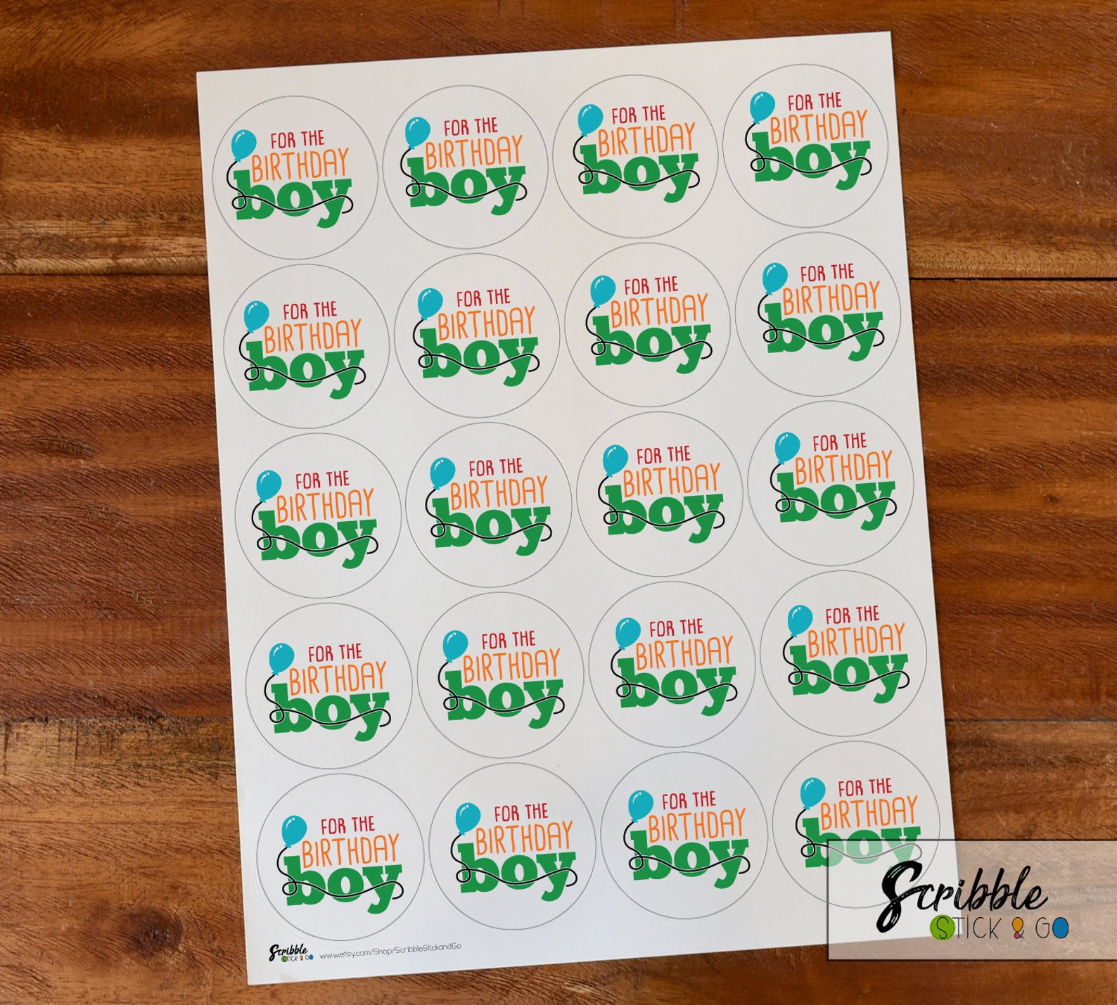 Birthday Boy Stickers 20 Bulk Balloon Gift Tag Stickers - Etsy