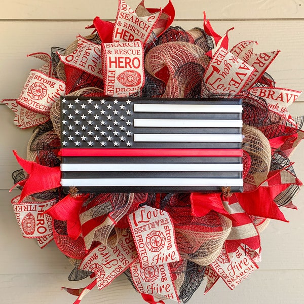 Firefighter Wreath - Etsy