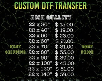Custom DTF Gang Sheet, DTF Transfers, Direct to Film Transfer, Personalized Heat Print, Bulk DTF ...